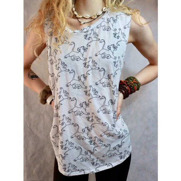 Disney | Tops | Disney The Lion King Simba Sketch Muscle Tank Top ...